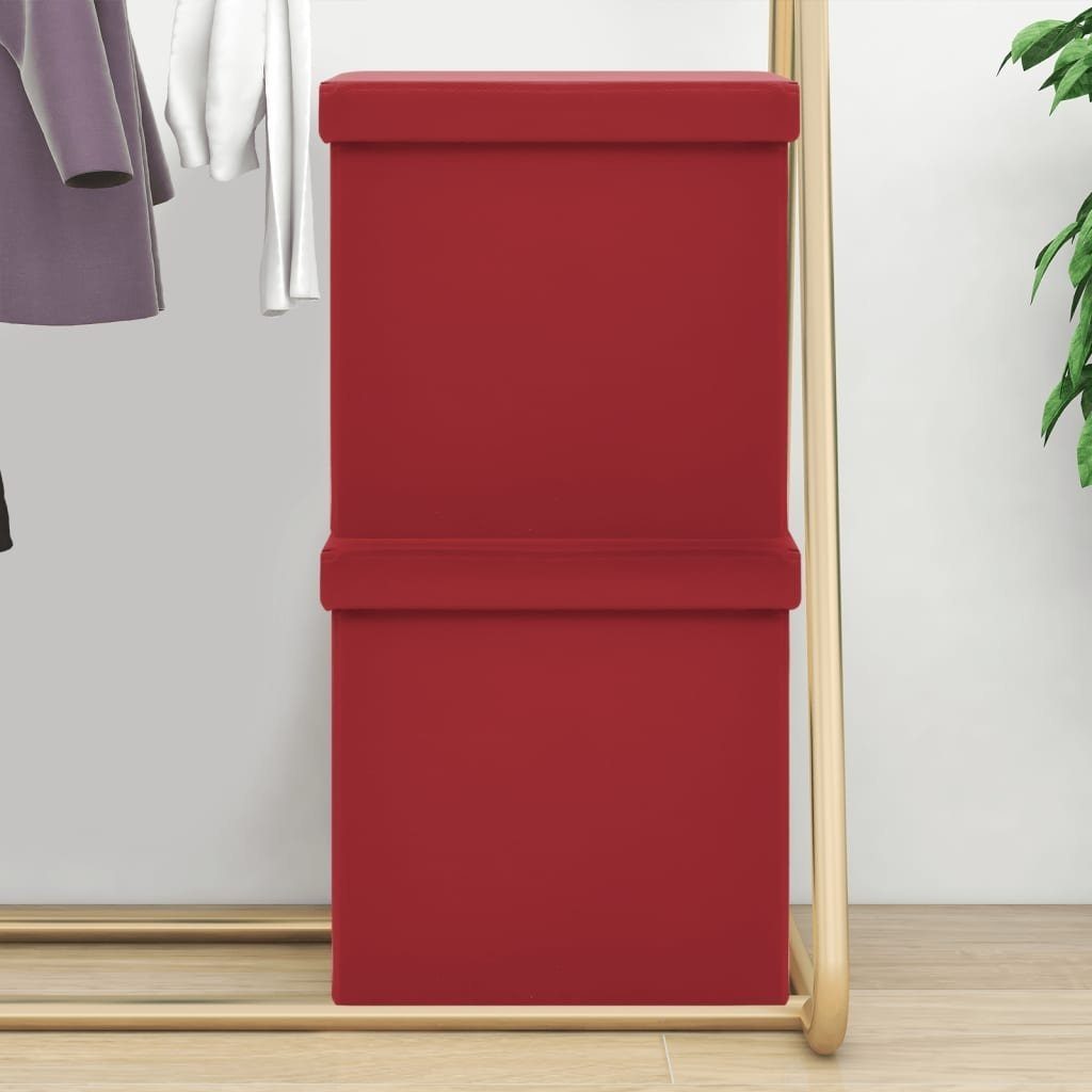 Möbelando Sitztruhe Alling Bht 38x38x38 Cm Aus Pvc In Weinrot