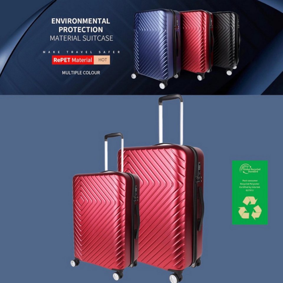 Newcom Trolleyset 2tlg Hartschalen Koffer Aus Recyceltem Material