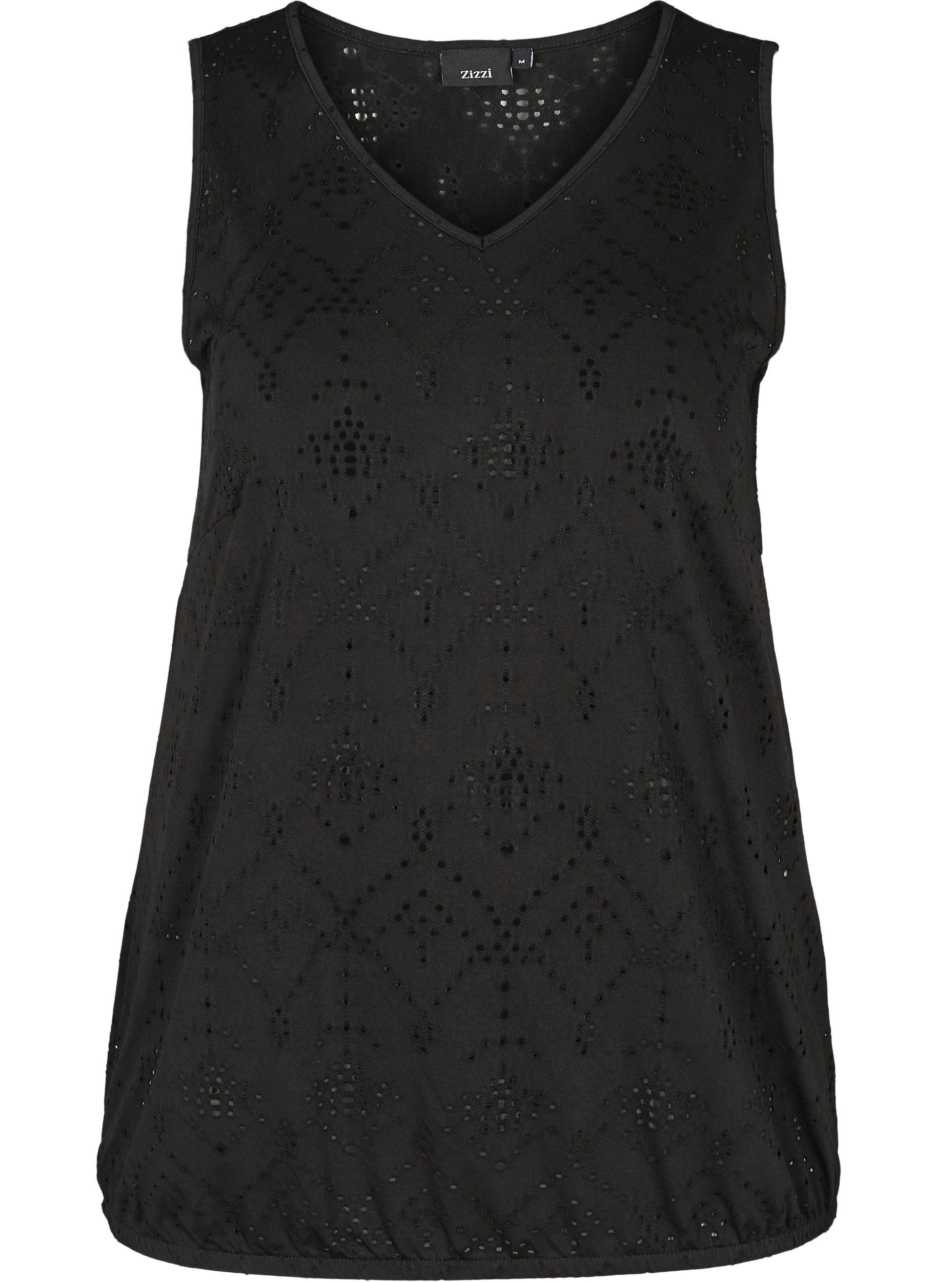 Zizzi Tanktop Große Größen Damen Top Mit V Ausschnitt Und Lochstickerei