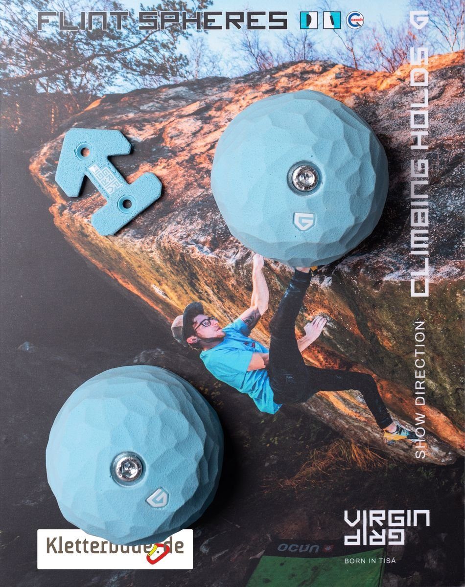 VirginGrip Kletterwand Large Spheres Klettergriffe blau - VirginGrip