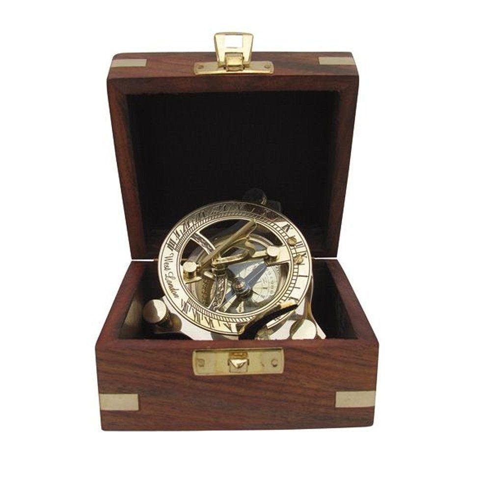 Linoows Dekoobjekt Sundial Kompass Maritimer Magnetkompass