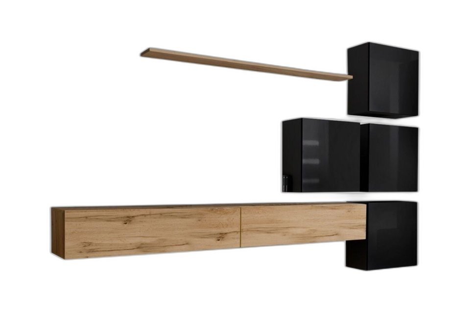 Xlmoebel Wohnzimmer Set Holz Möbel Wohnkombination Tv Regal Wandregal
