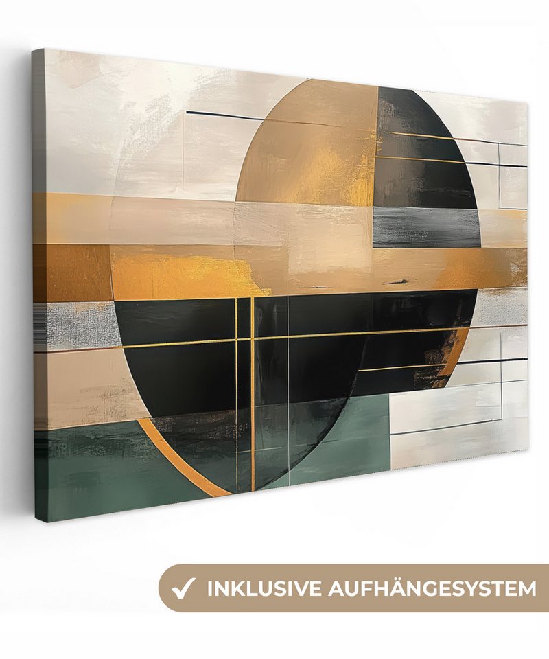 Onemillioncanvasses® Leinwandbild Abstrakt Gold Bronze Grün