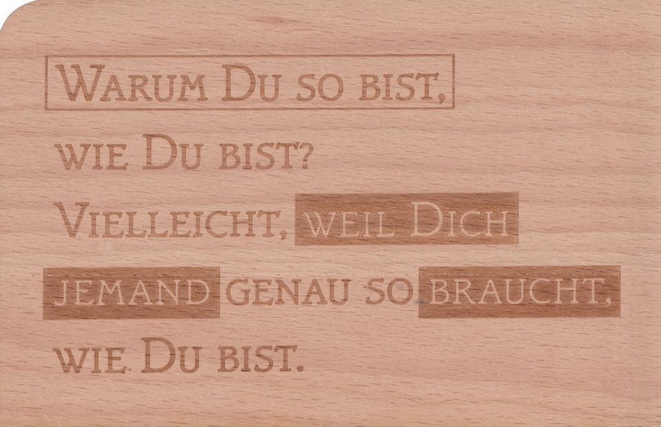 Holzpost Gmbh Postkarte Holzpostkarte Warum Du So Bist Wie Du Bist