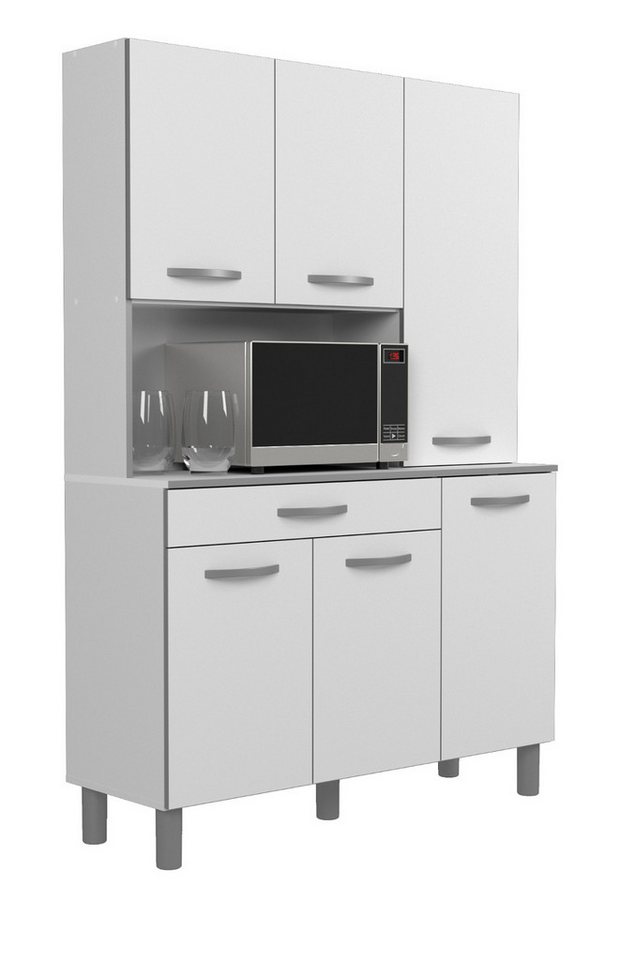 Parisot Küchenbuffet Spring Buffetschrank 120 X 180 Cm Weiß 6 Türig