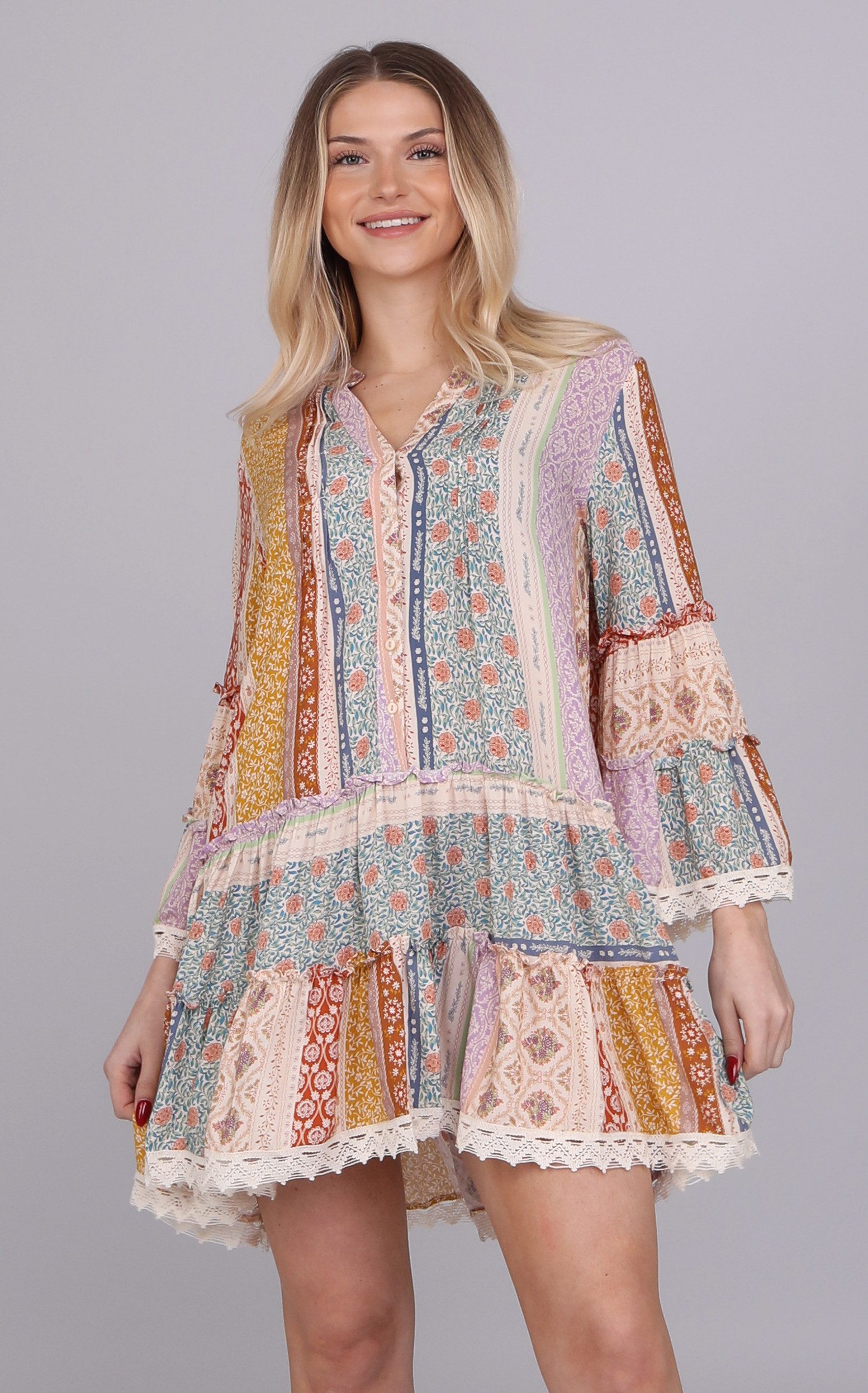 Yc Fashion And Style Tunikakleid Patchwork Blütentunika Mit