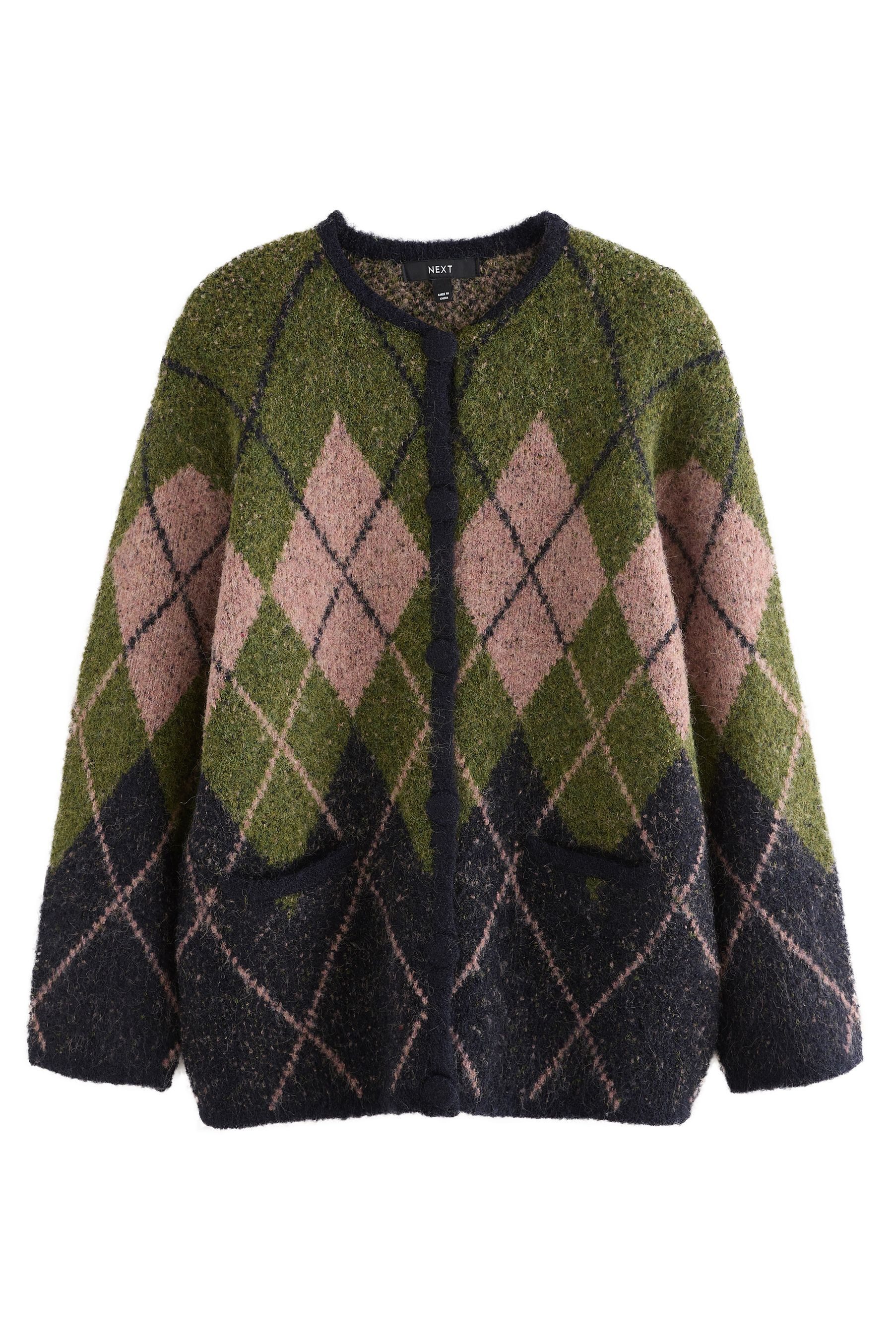Next Strickjacke Strickjacke mit Argyle-Muster (1-tlg)