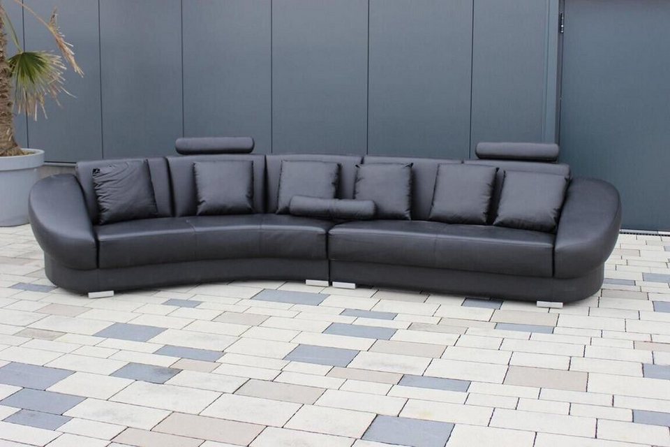 Jvmoebel Ecksofa Luxus Ecksofa L Form Garnitur Leder Ledersofa Schwarz