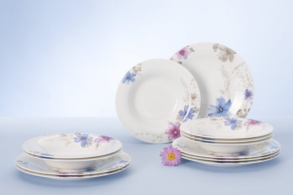 Villeroy And Boch Tafel Service 12 Teilig Mariefleur Gris Basic Online