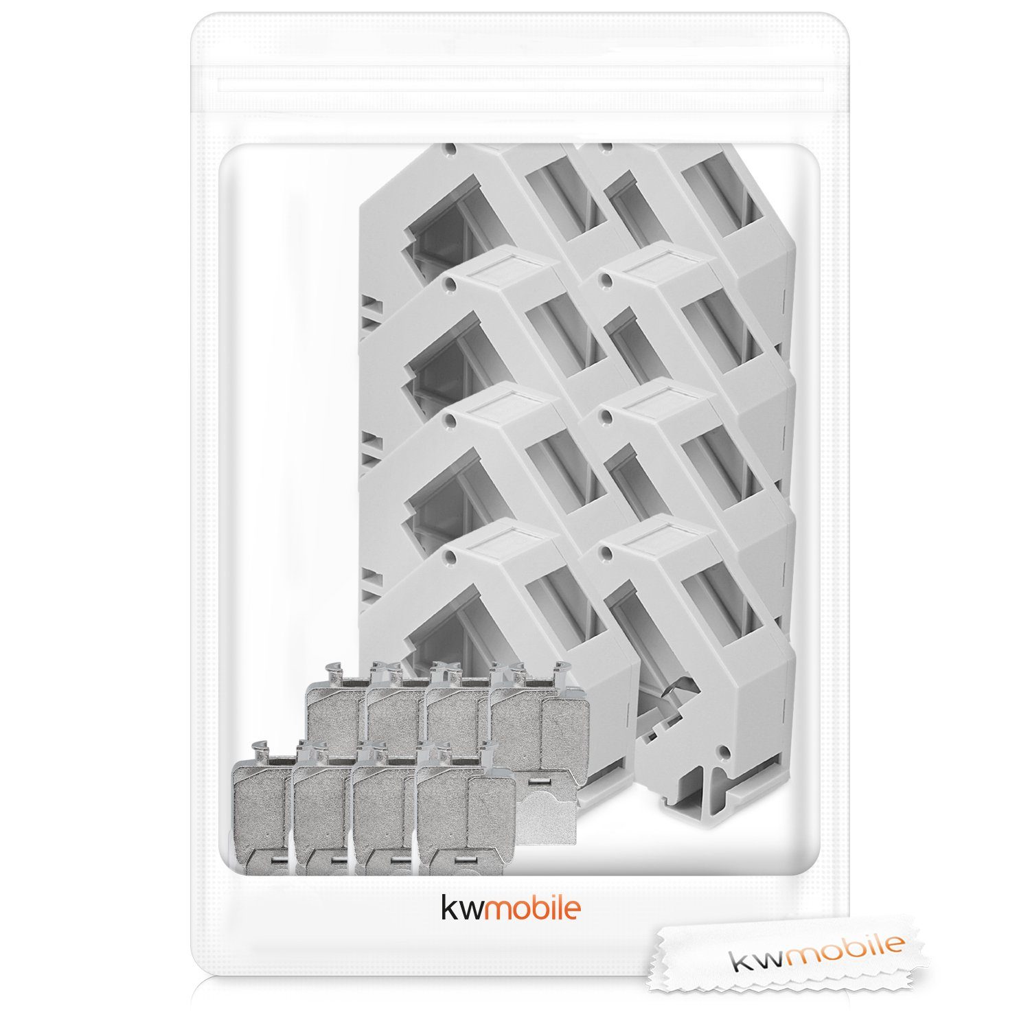 kwmobile Keystone Modul Set mit Hutschienenadapter - 8x CAT 6A ...