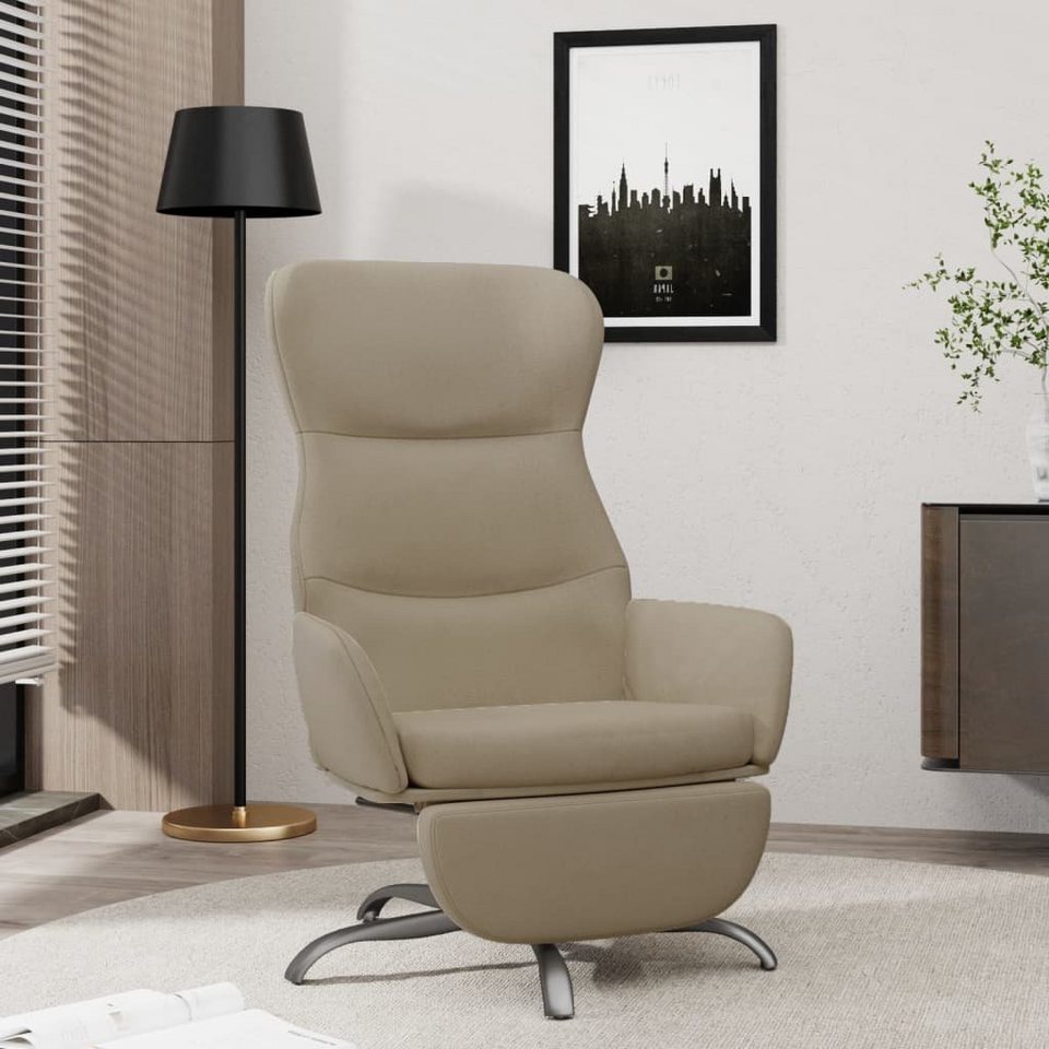 Furnicato Sessel Relaxsessel Mit Fußstütze Hellgrau Mikrofasergewebe