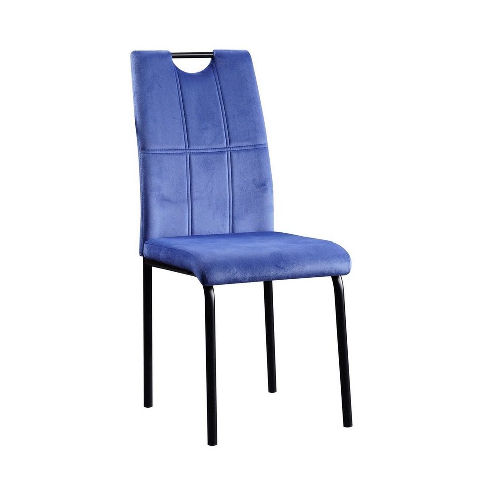 Hti Living Esszimmerstuhl Stuhl Denton Velvet Blau Einzelstuhl 1 St