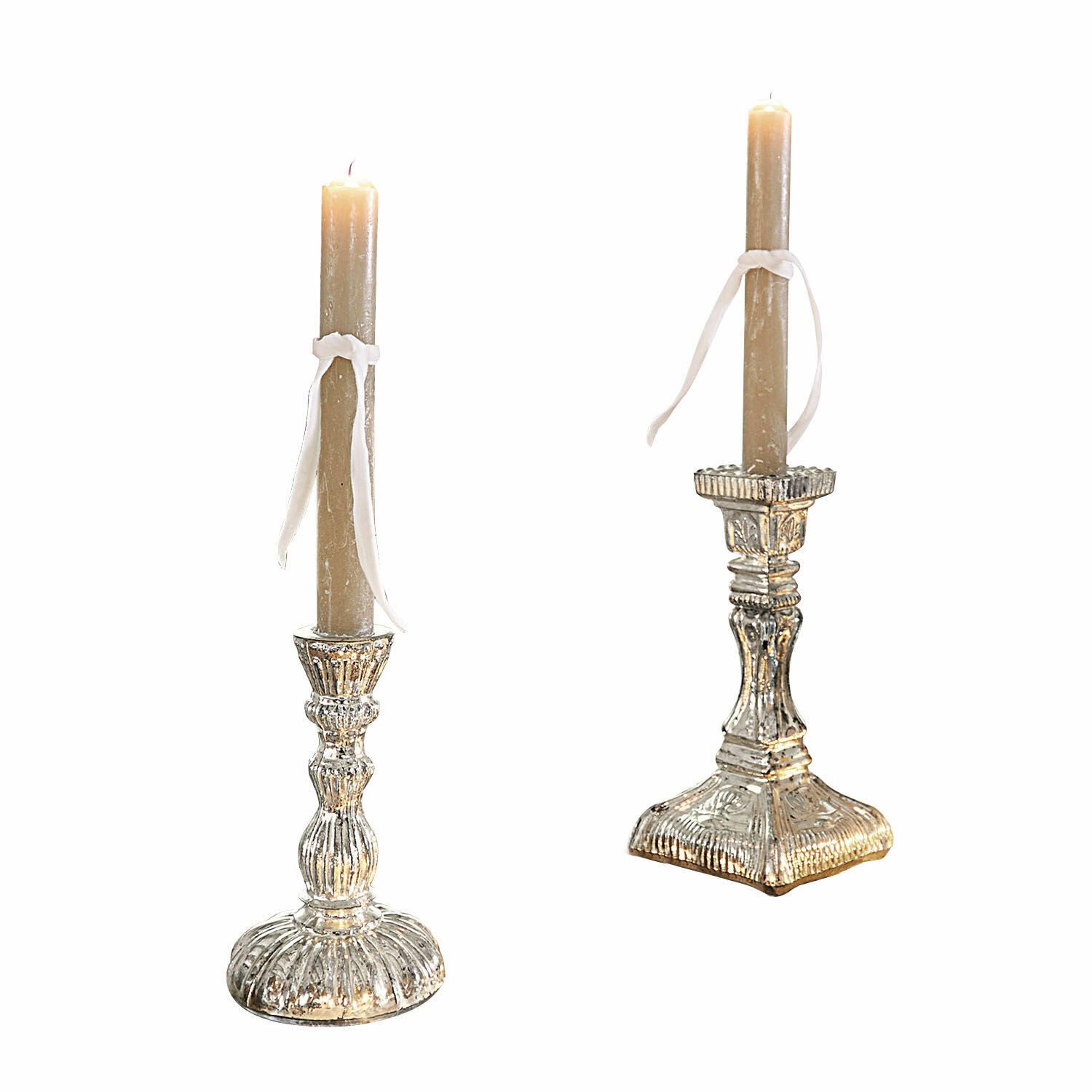 Mirabeau Kerzenständer Kerzenständer 2er Set Shauna Antiksilber