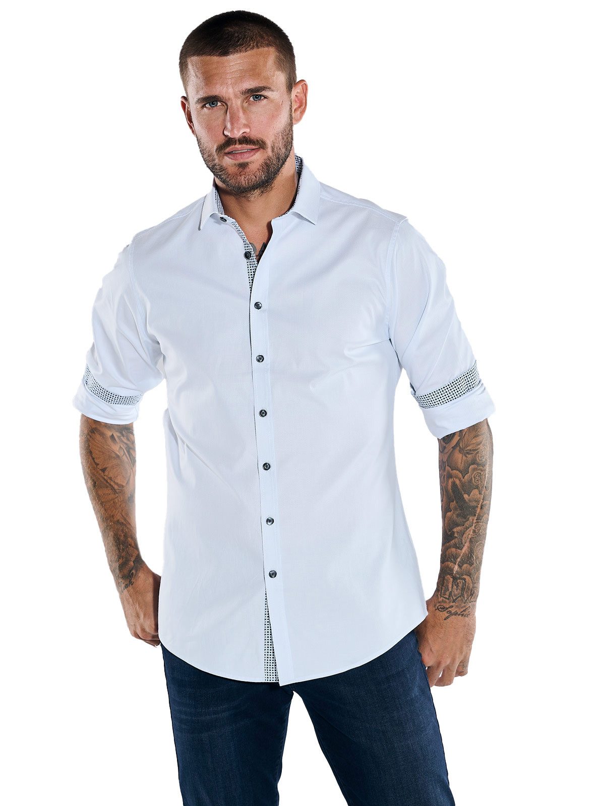 emilio adani Langarmhemd Herren Langarm-Hemd "My Favorite", Hellblau