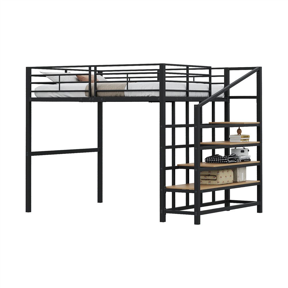 Sweiko Hochbett Stauraumbett Mit Stauraum Und Treppe Jugendbett