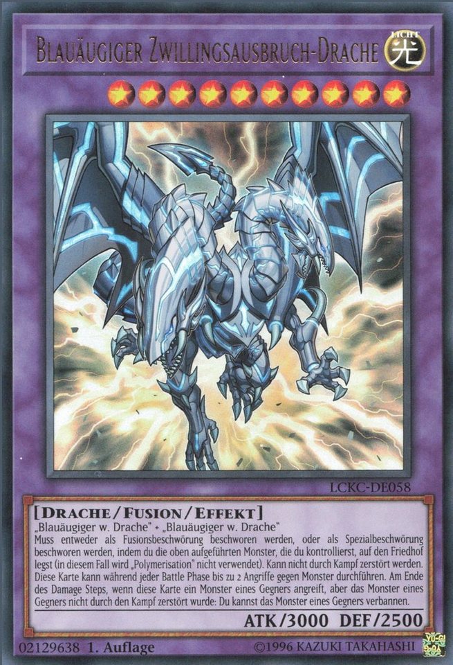 Recollectibles Sammelkarte Yugioh Karte Blauäugiger Zwillingsausbruch