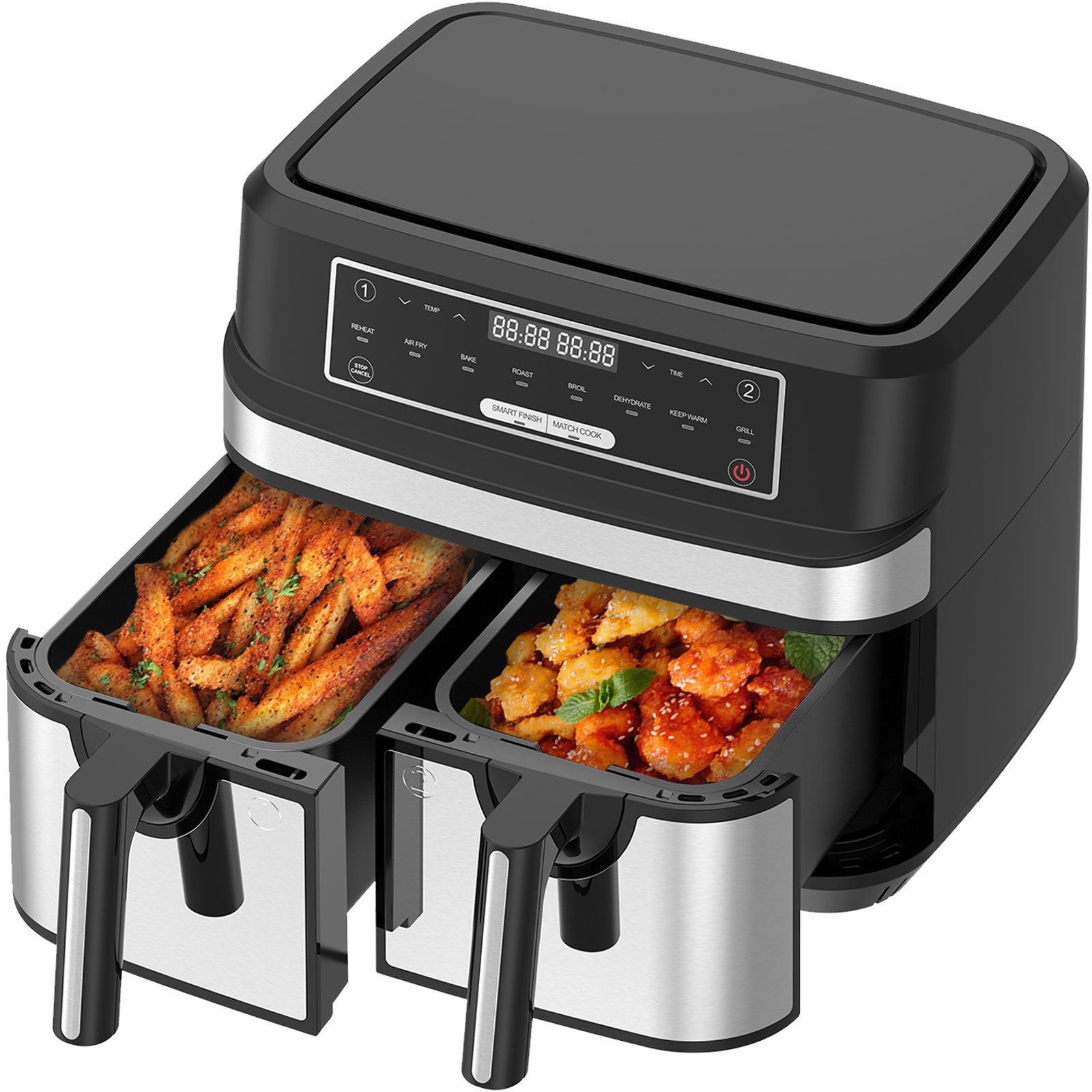 Senmudi Heißluftfritteuse Airfryer Mit 2 Körben Heißluftfritteuse Ohne