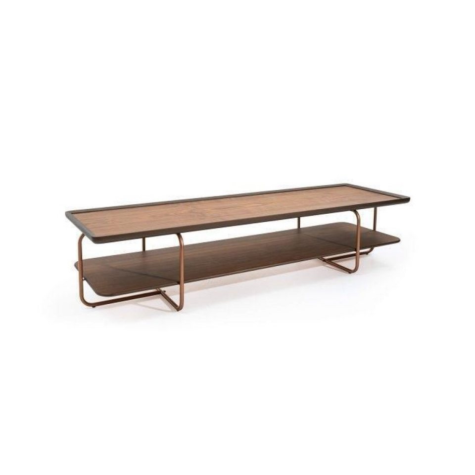 Jvmoebel Couchtisch Brauner Wohnzimmer Holz Couchtisch Edelstahlfüße
