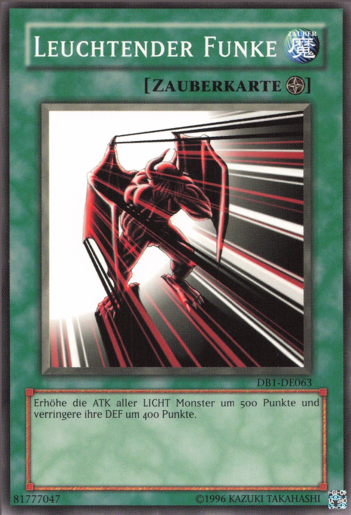 Recollectibles Sammelkarte Yugioh Karte Leuchtender Funke Yu Gi Oh