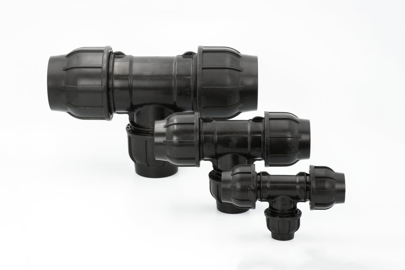 GEBO Steckfitting PE Rohr T-Stück Verschraubung 40x32x40mm Abzweig Reduzierung