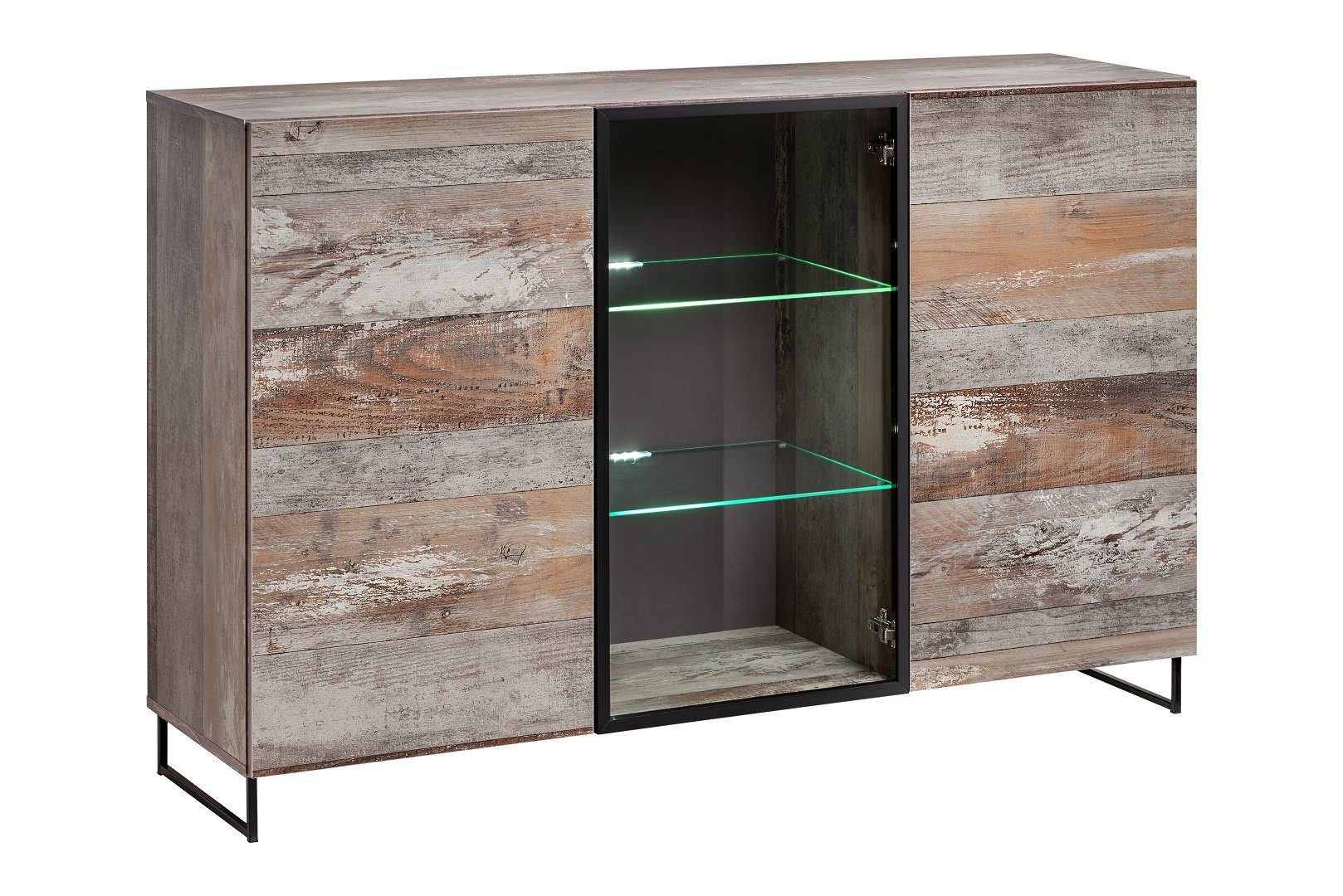 Asm Moebel Kommode Sideboard Kommode Plank Mit Led Beleuchtung Und Push