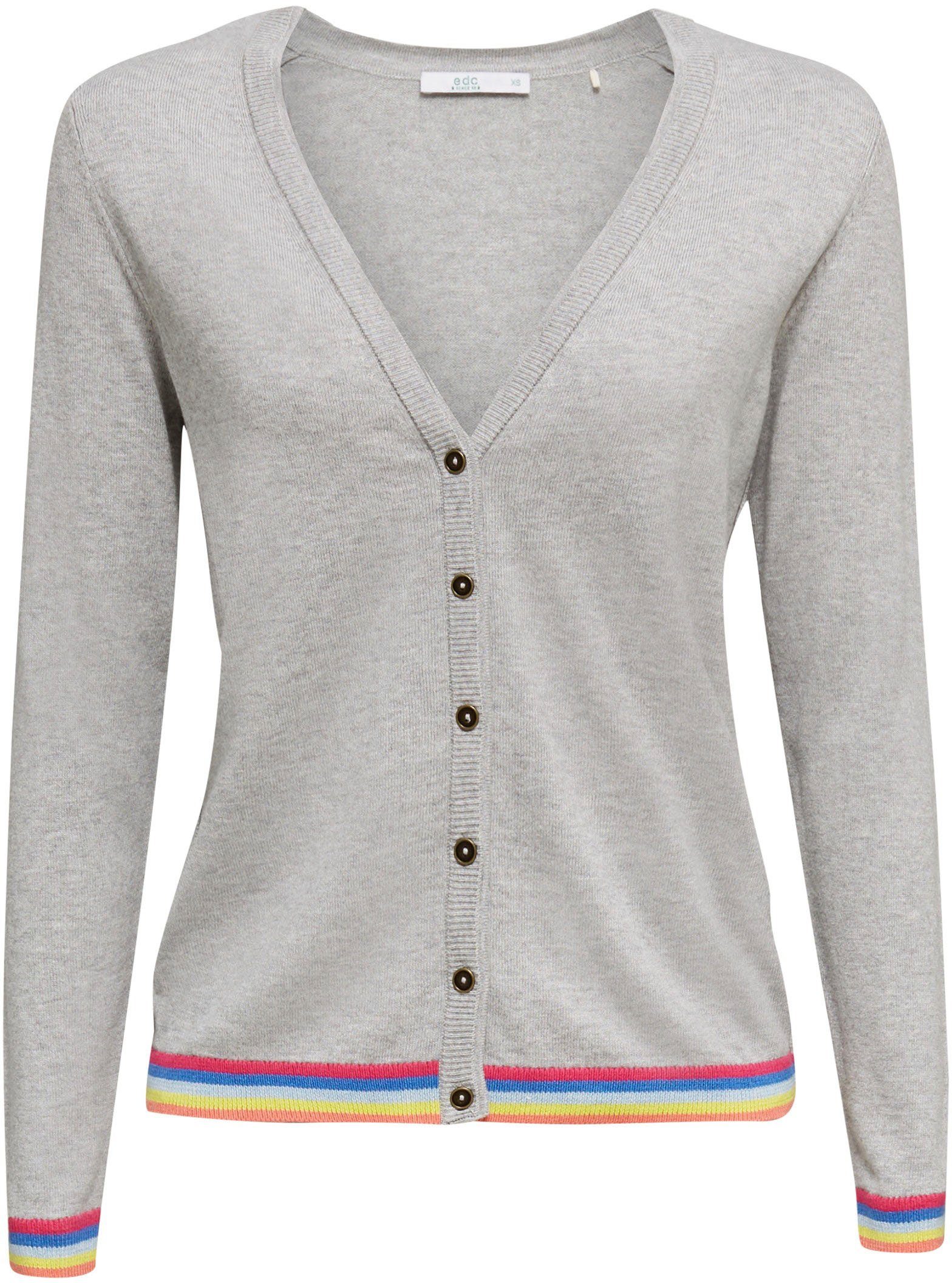 Edc By Esprit Cardigan Mit Bunt Gestreiftem Rippbündchen Online Kaufen