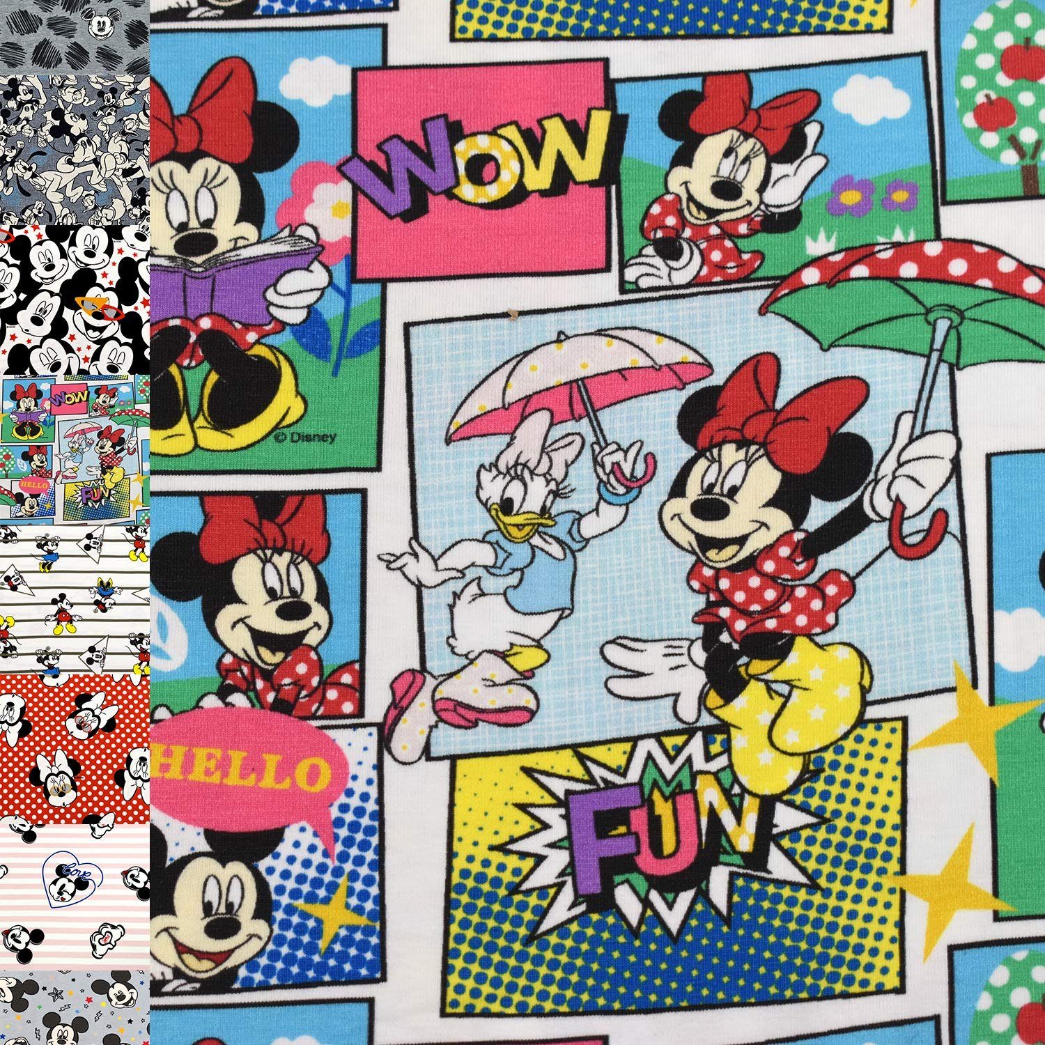 MAGAM-Stoffe Stoff "Mickey Mouse", Kinder Jersey ÖKO-TEX Meterware ab 50cm