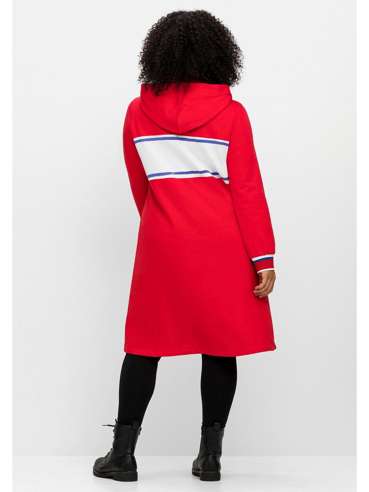 Sheego Sweatkleid Große Größen mit Kapuze und Logo-Frontdruck, Pullover ...