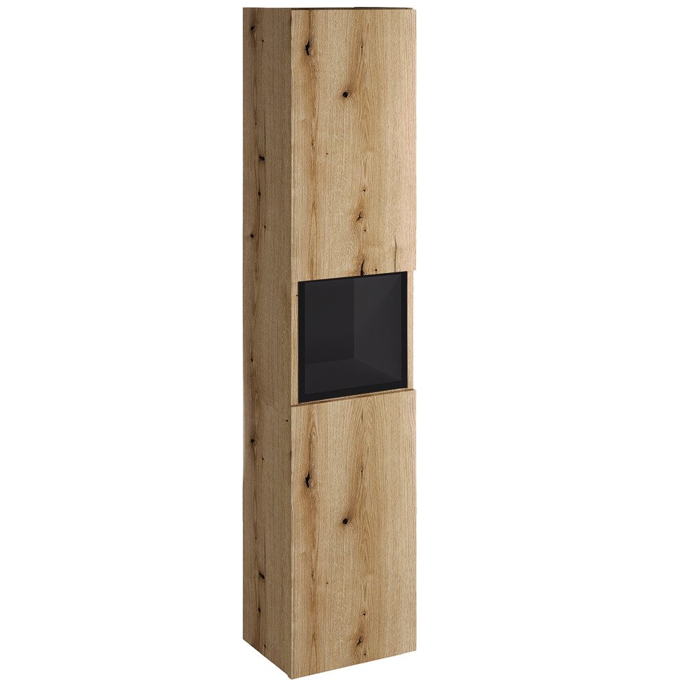 Lomadox Hochschrank Newport 56 Oak Mit Regaleinsatz In Eiche Und