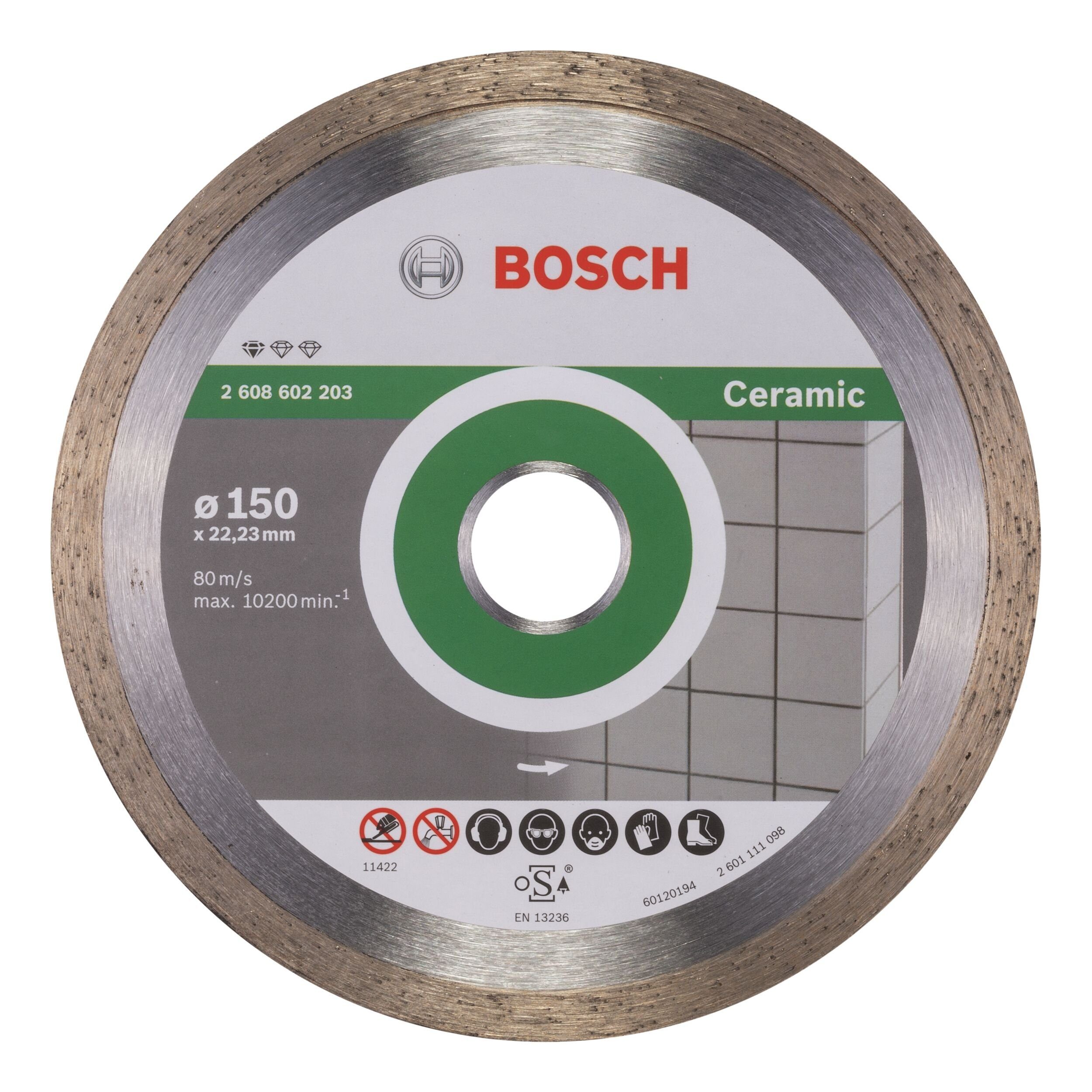 BOSCH Trennscheibe Diamanttrennscheibe Standard for Ceramic, Ø 150mm