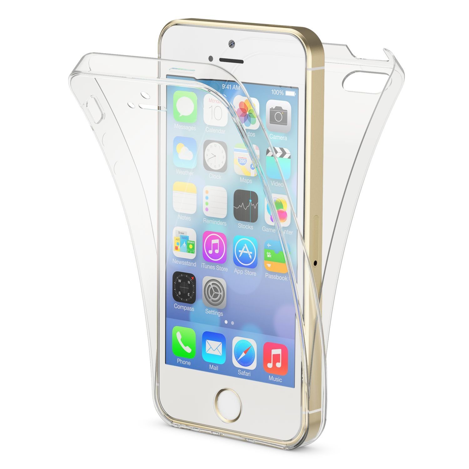 Nalia Smartphone-Hülle Apple iPhone SE Apple iPhone 5 Apple iPhone 5s, 360 Grad Silikon Hülle ...