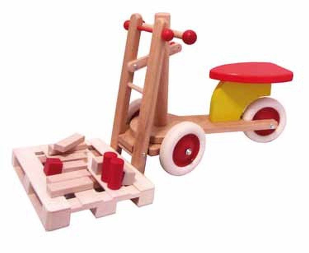Holz-Wenzel Rutscher Holspielzeug Kindergabelstapler Maße: L/B/H 71cm/ 30cm/ 40cm NEU