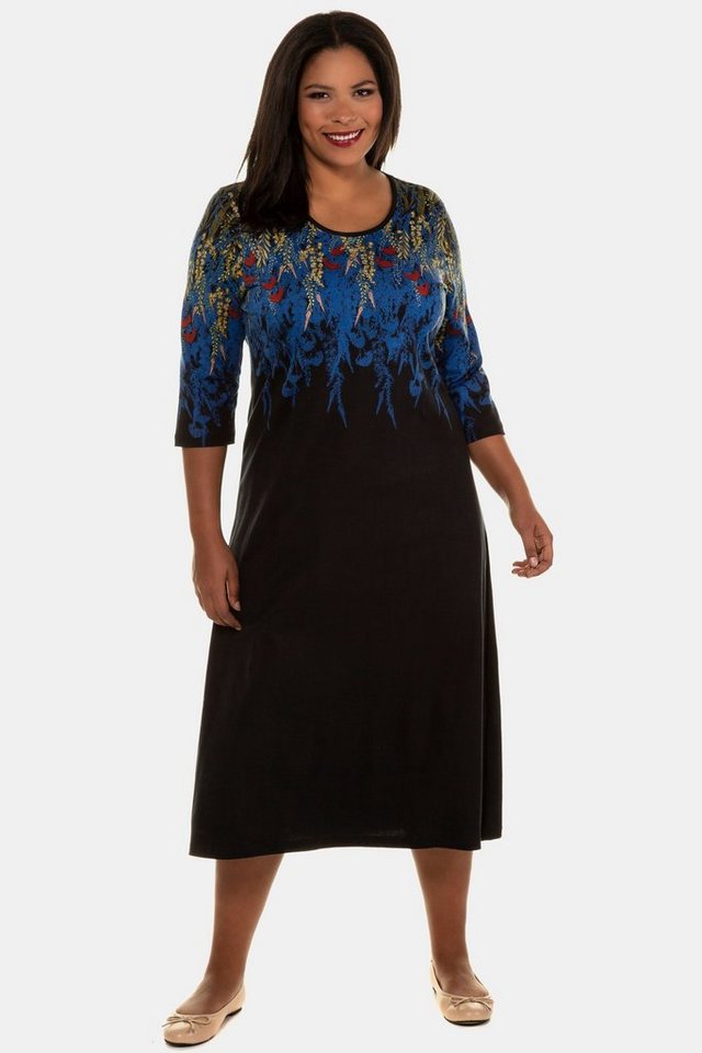 Ulla Popken Maxikleid Jerseykleid Geblümte Büste 3 4 Arm« Online