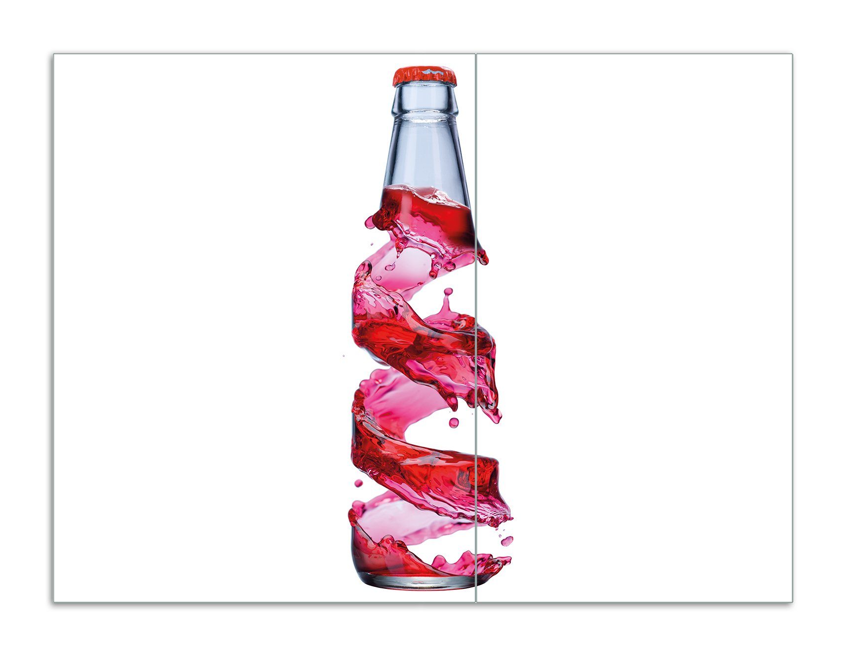 Wallario Herd Abdeckplatte Flasche Mit Roter Brause Wirbelsturm Esg
