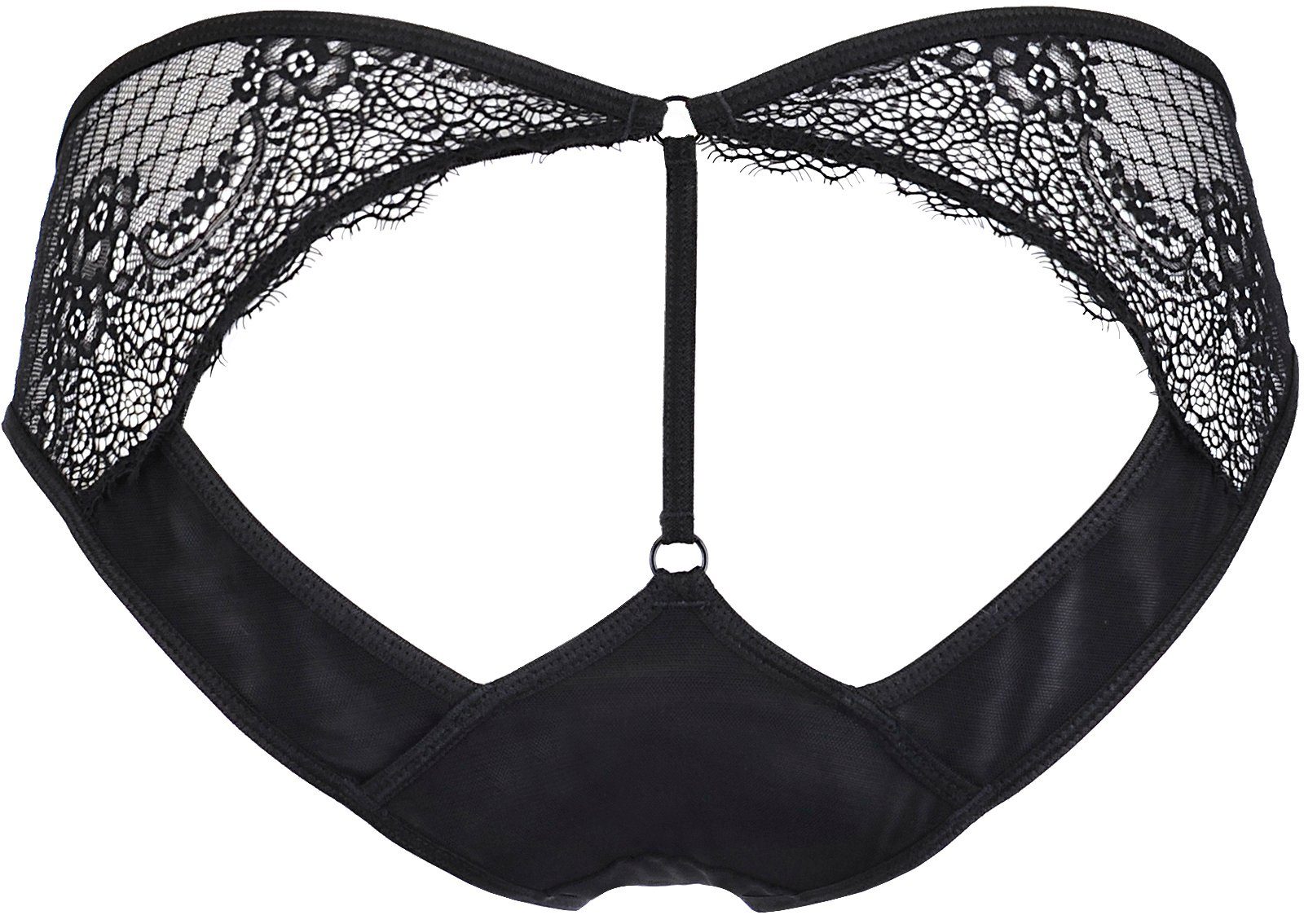 Axami Panty-Ouvert Slip in schwarz mit Spitze hinten offen (einzel, 1-St)