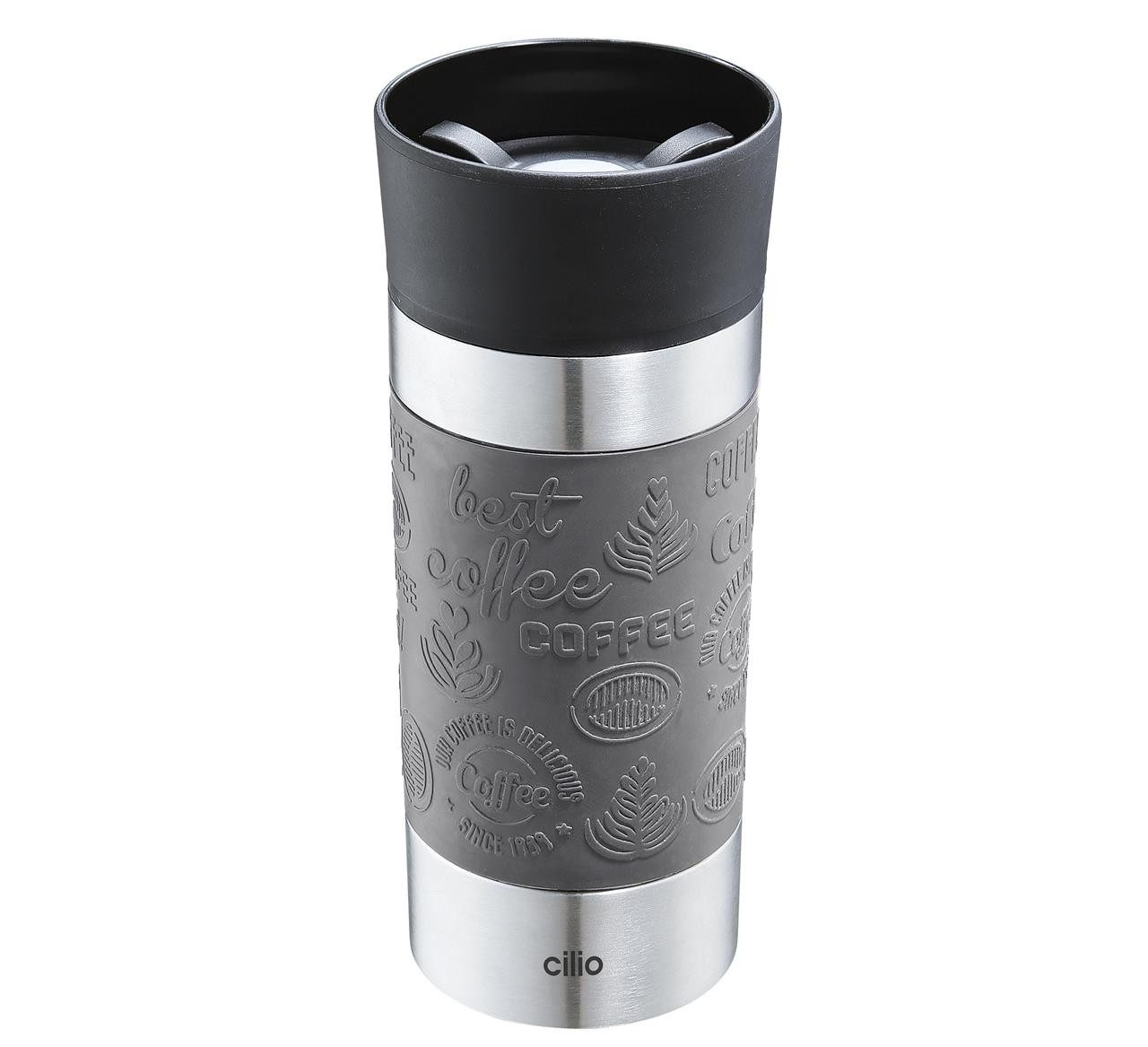 Cilio Coffee-to-go-Becher, Isoliertrinkbecher Viaggio 360 ml grau