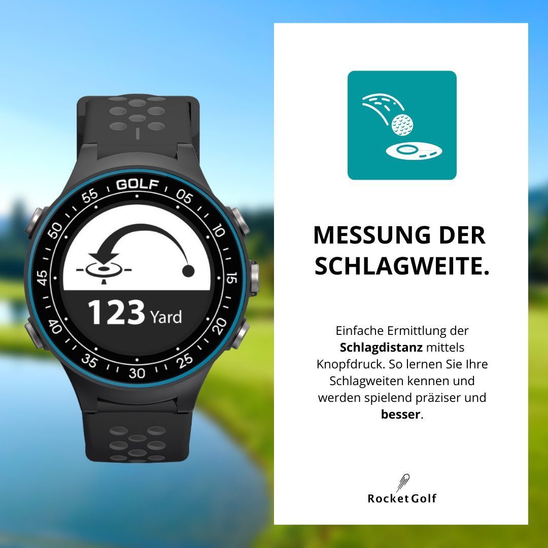 RocketGolf Golfuhr Par.4 Golf-GPS-Uhr (Einfach & Schlicht, 38.000 ...