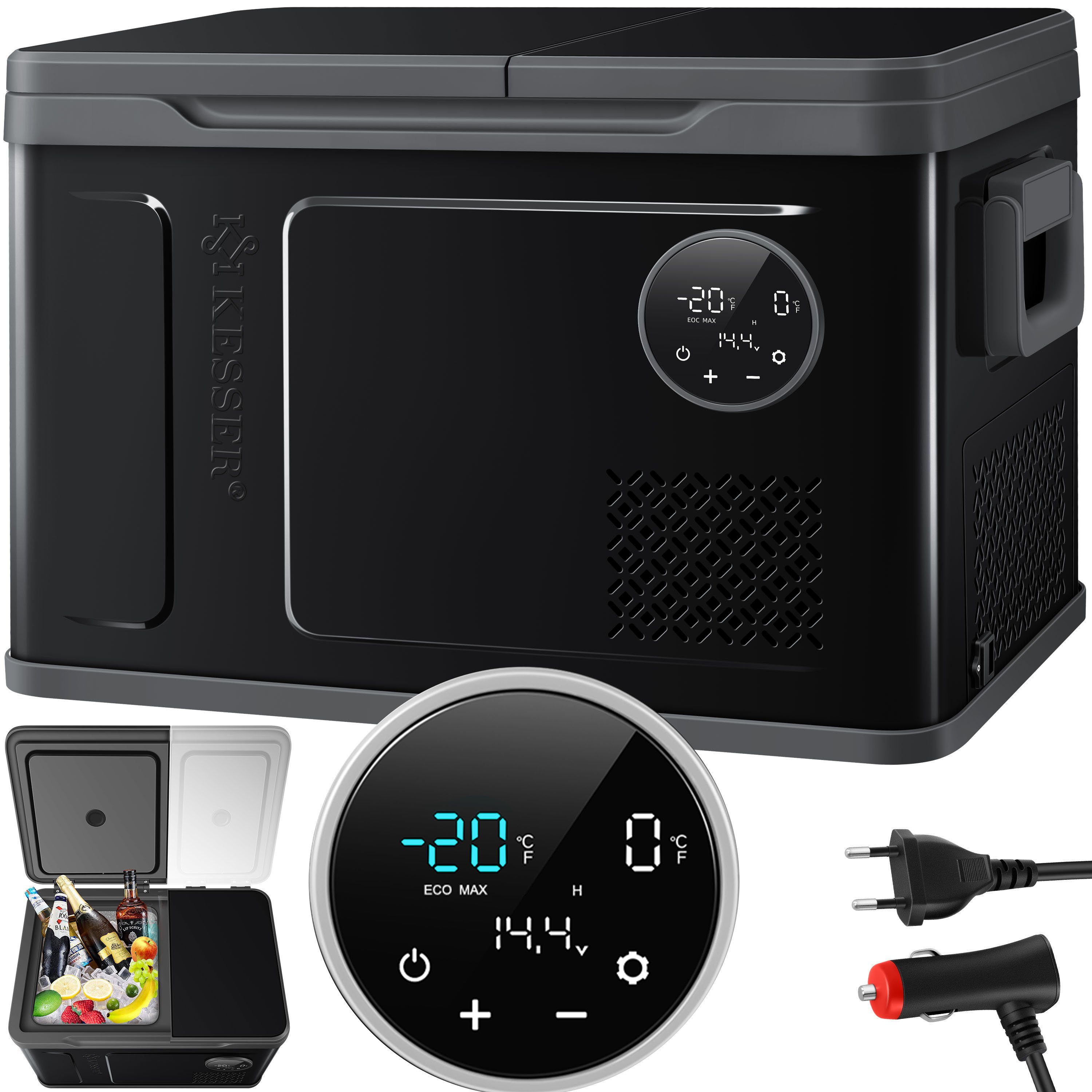 Kesser Kühlbox Kompressor Kühlbox 2in1 Doppelzone Kühl Gefrierfach