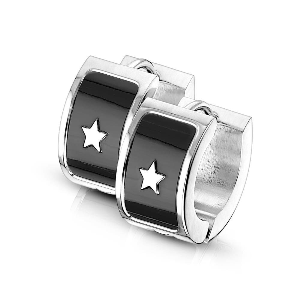 Bungsa Creolen Set Creolen Sterne Silber Aus Edelstahl Unisex 1 Paar