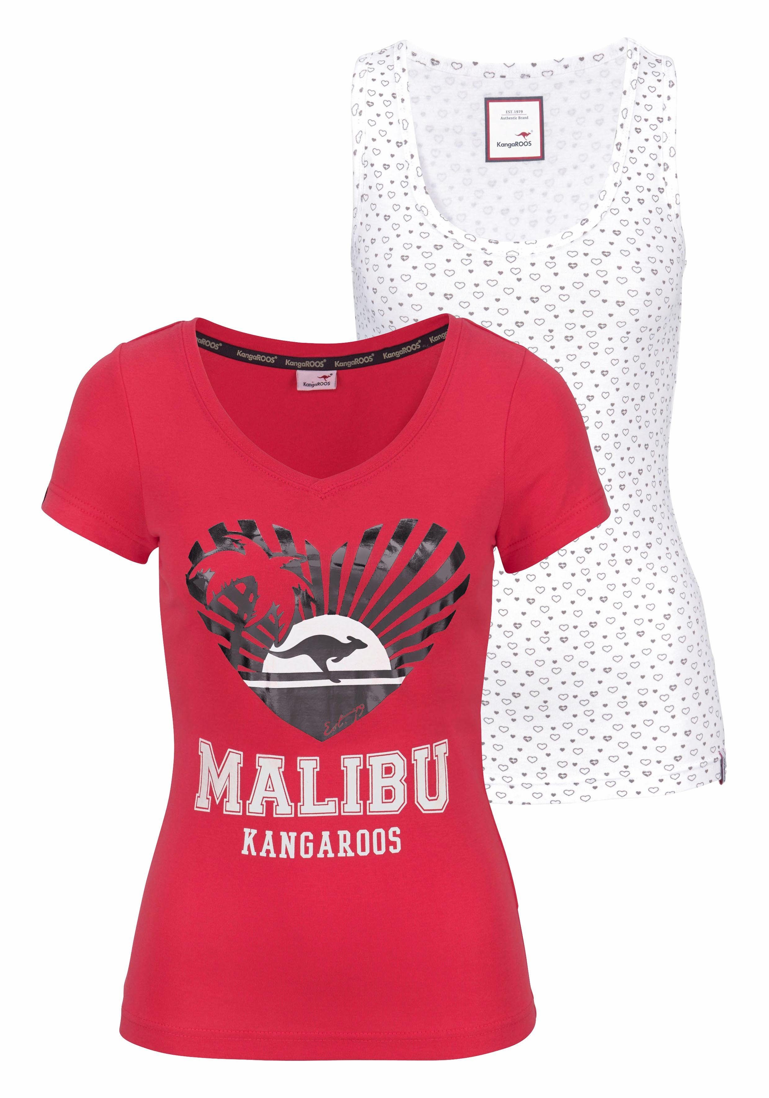 Kangaroos T Shirt Set 2 Tlg Mit Top Mit Print Im Set Mit Tanktop