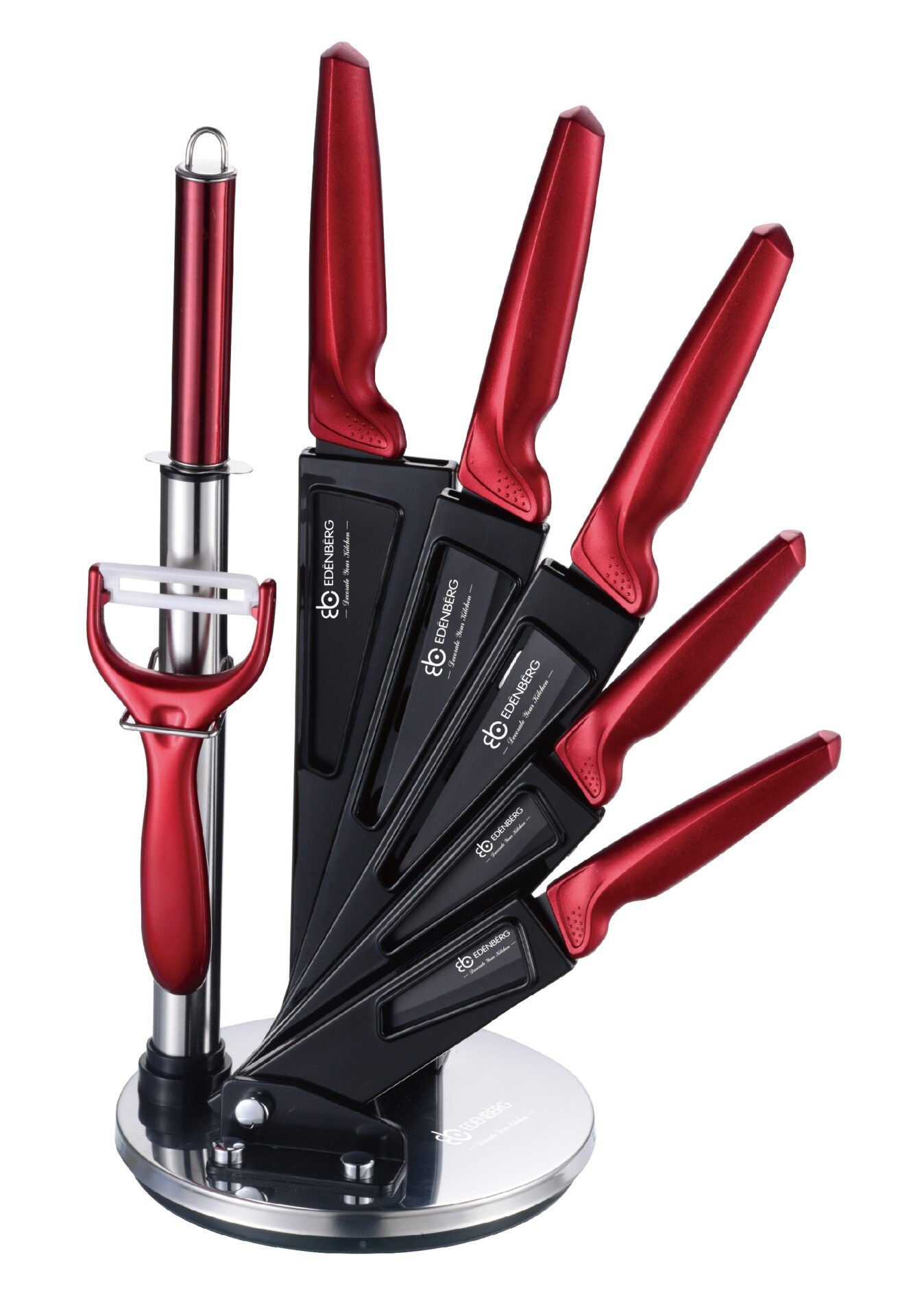 Edenberg Messer Set 360° Küchenmesser Kochmesser Brotmesser