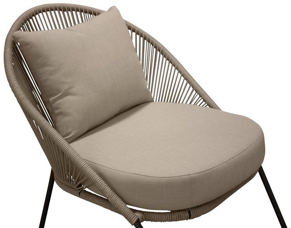 Ebuy24 Gartenlounge Set 2er Set Lindos Loungestuhl Stapelbar Beige