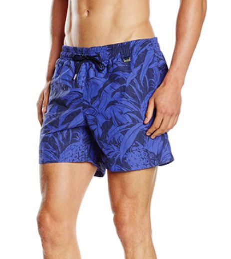 Hom Badeshorts Hom Swimwear Nicaragua Bade Hose Bequeme Herren Schwimm Shorts Board Shorts Blau