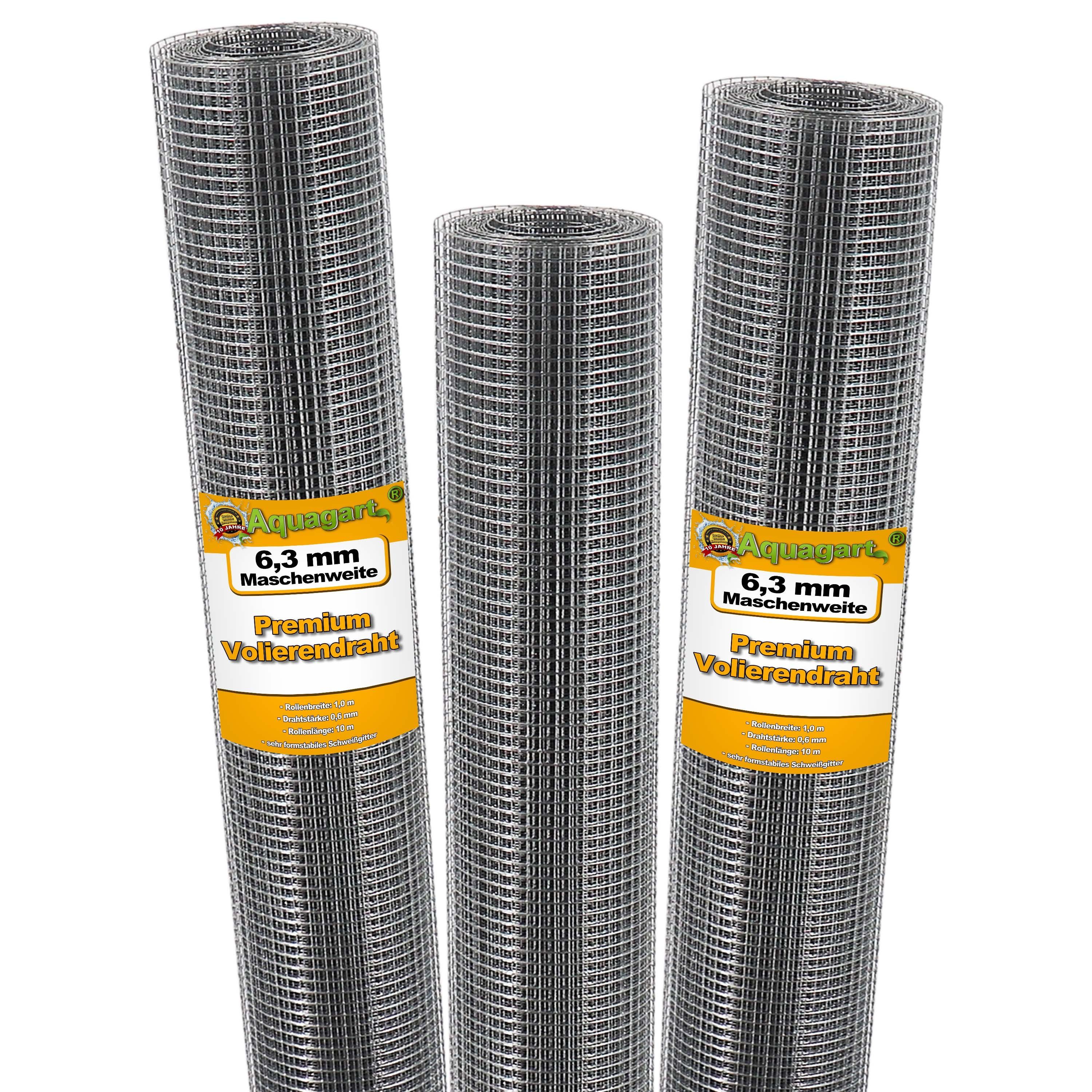 Aquagart Profil 80m x 1m Volierendraht Drahtgitter Schweissgitter Wühlmausgitter