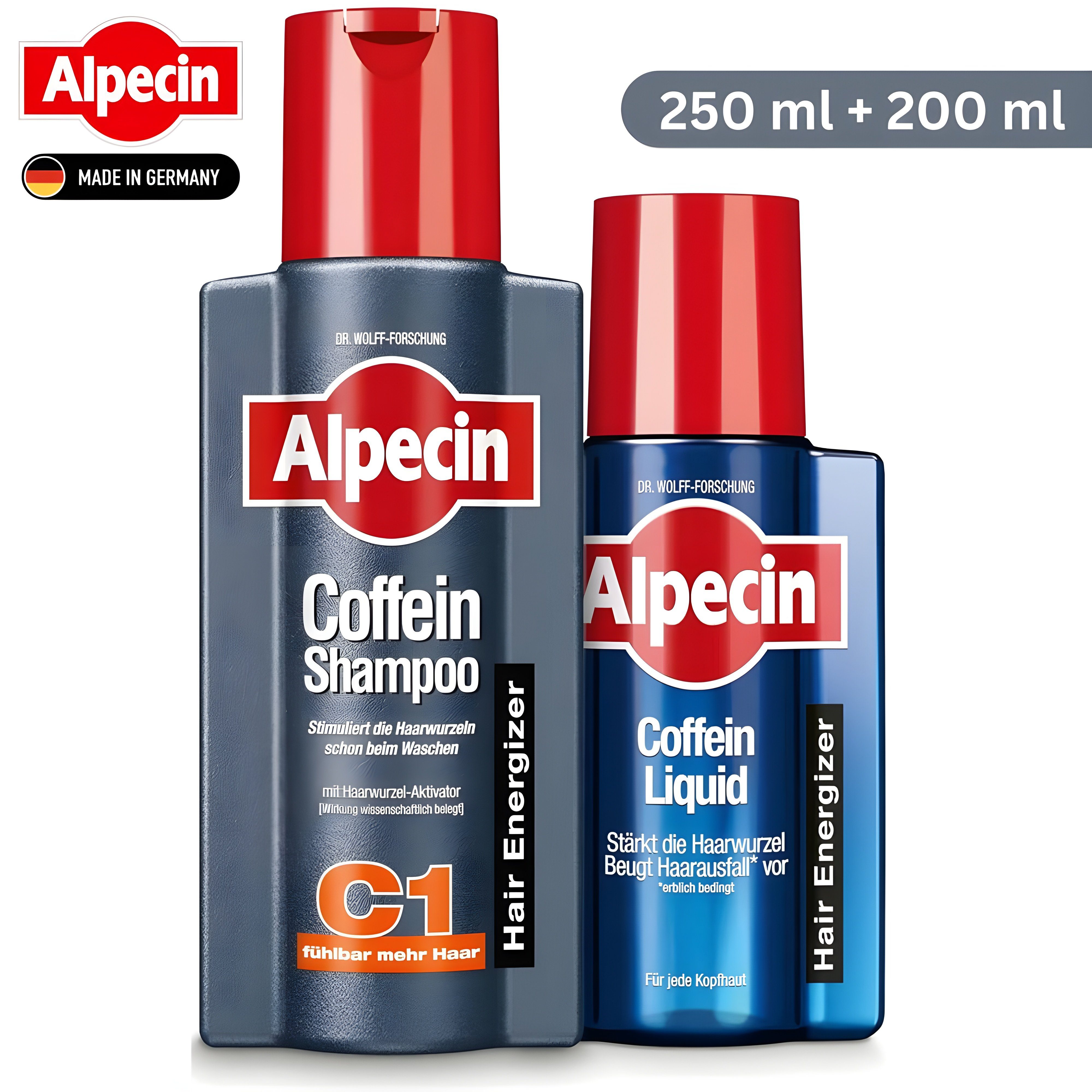 Alpecin Haarpflege-Set Coffein-Shampoo C1 + Alpecin Coffein Liquid, Set ...