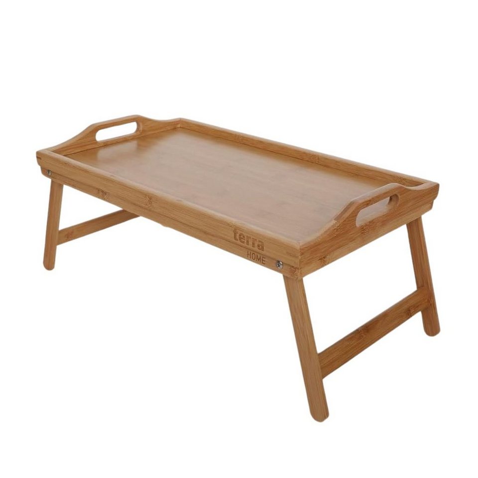 Terra Home Tabletttisch Tablett Bett Bambus Braun Serviertablett