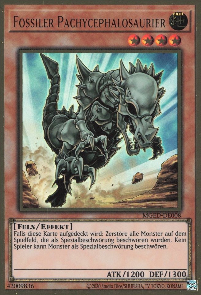 Recollectibles Sammelkarte Yugioh Karte Fossiler Pachycephalosaurier