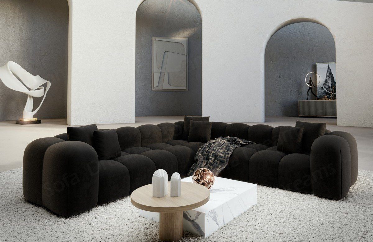 Sofa Dreams Ecksofa Design Stoff Samtstoff Couch Formentera L Form ...