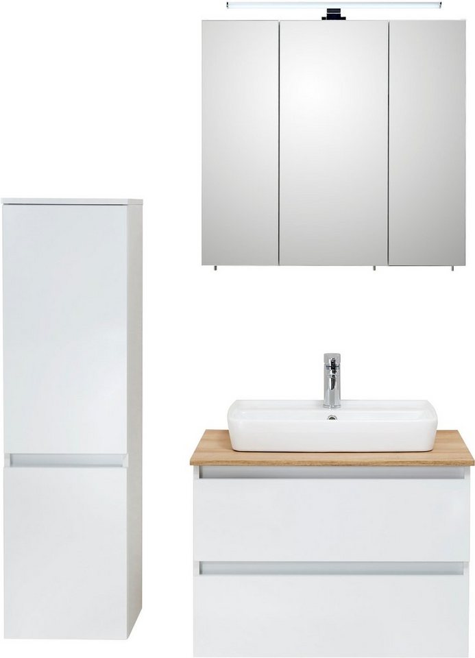Saphir Badmöbel Set Quickset 360 3 Teilig Keramik Aufsatzbecken Mit