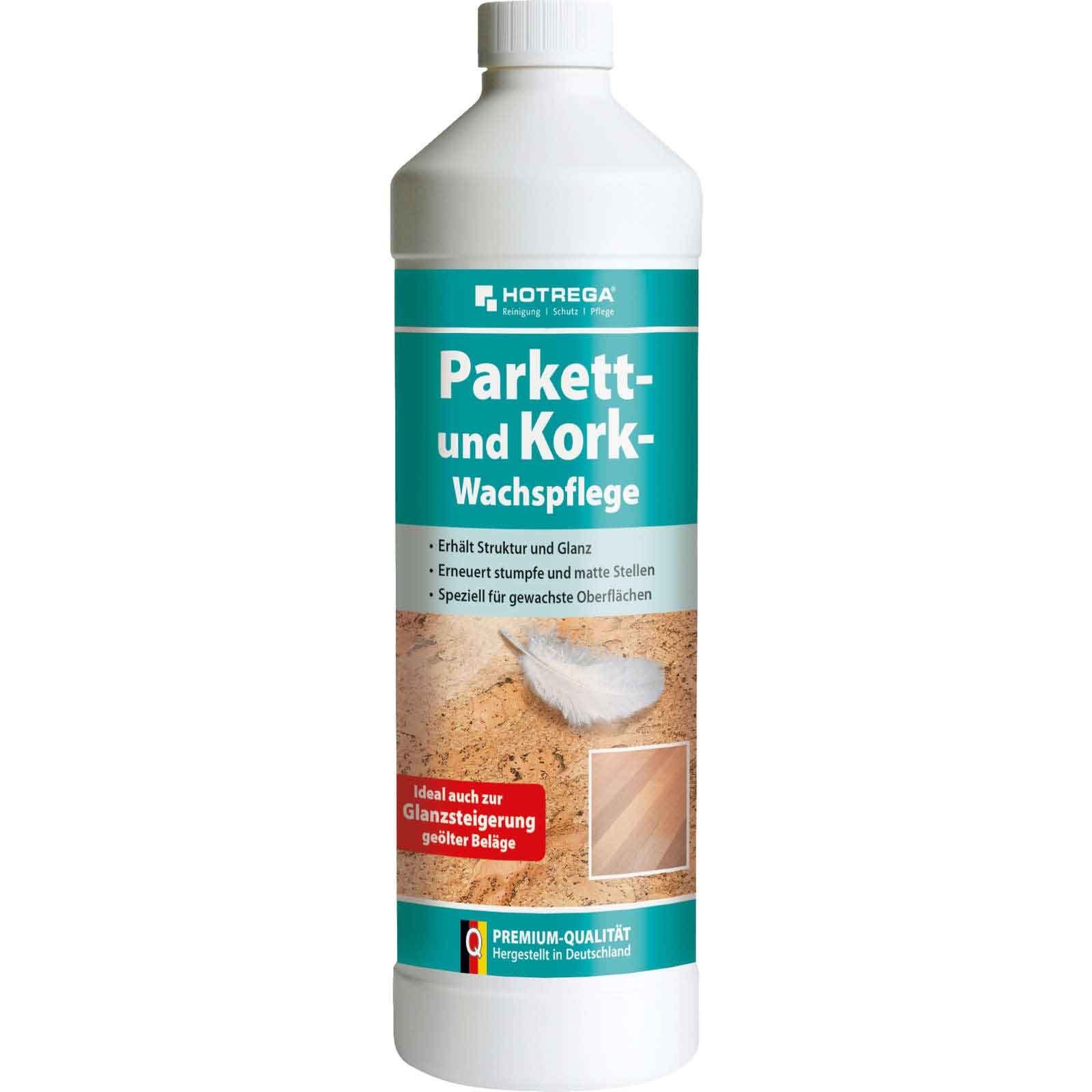 HOTREGA® Parkett & Kork Wachspflege Parkettpflege Parkettwachs Pflegemittel 1L Fussbodenreiniger